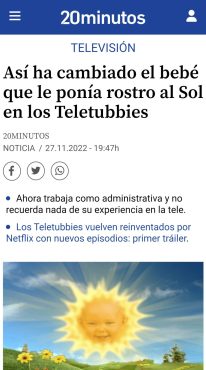 El sol de los Teletubbies ya tiene 25 años...