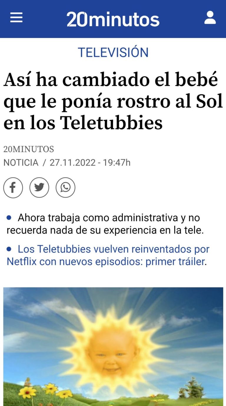 El sol de los Teletubbies ya tiene 25 años...